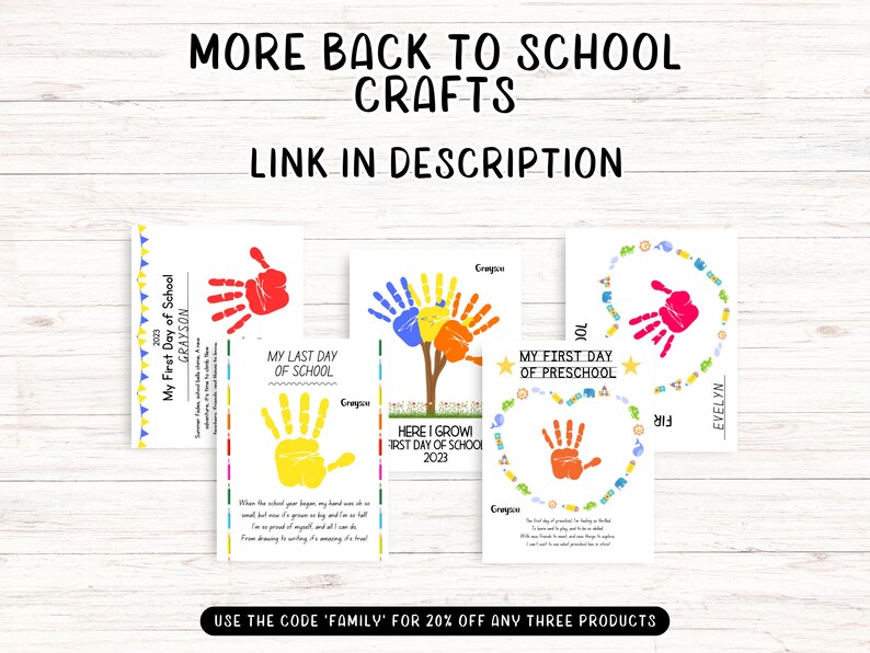 First Day of Kindergarten Handprint Art, Kindergarten Activity ...