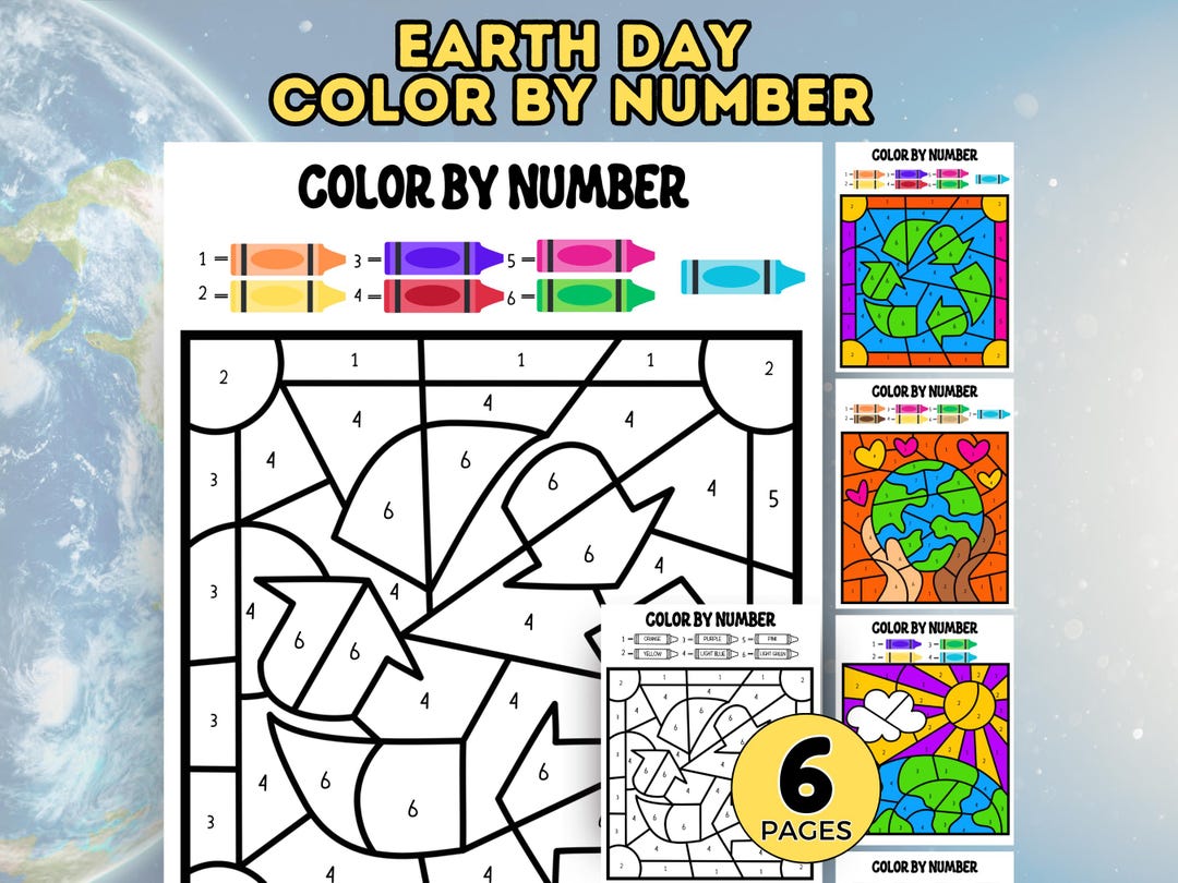 Earth Day Color by Number, Earth Day Coloring Pages, Earth Day ...
