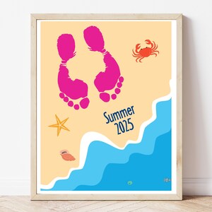 Beach Handprint Craft for Kids, Printable Summer Art for Kids, Summer ...