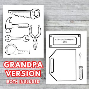 All About Grandpa Toolbox Craft for Kids, Grandparents Day Printable ...