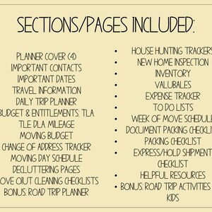 PCS Binder Printable PCS Checklist | Moving Checklist, Moving Binder ...