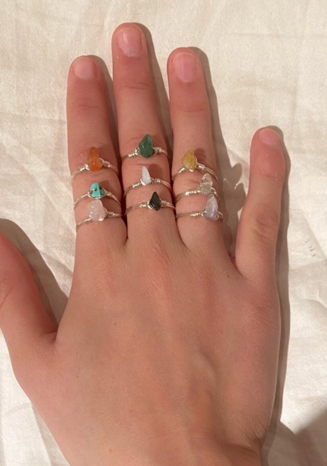 Handmade Silver Wire Wrapped Ring With Gemstone | Etsy