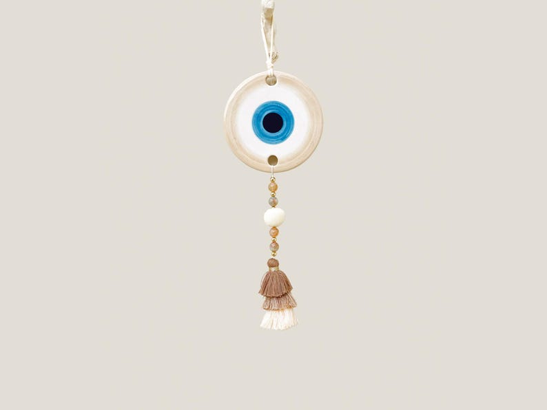 Ceramic Evil Eye Wall Hanging Boho Home Decor Spiritual Protection ...