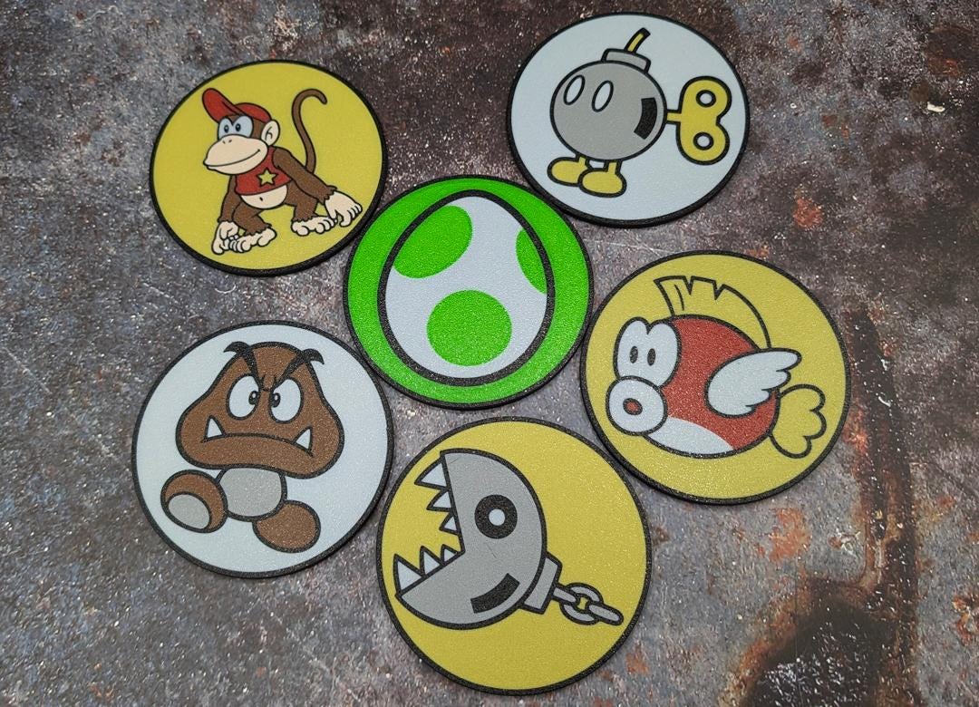 Nintendo Coasters 3D Printed - Etsy