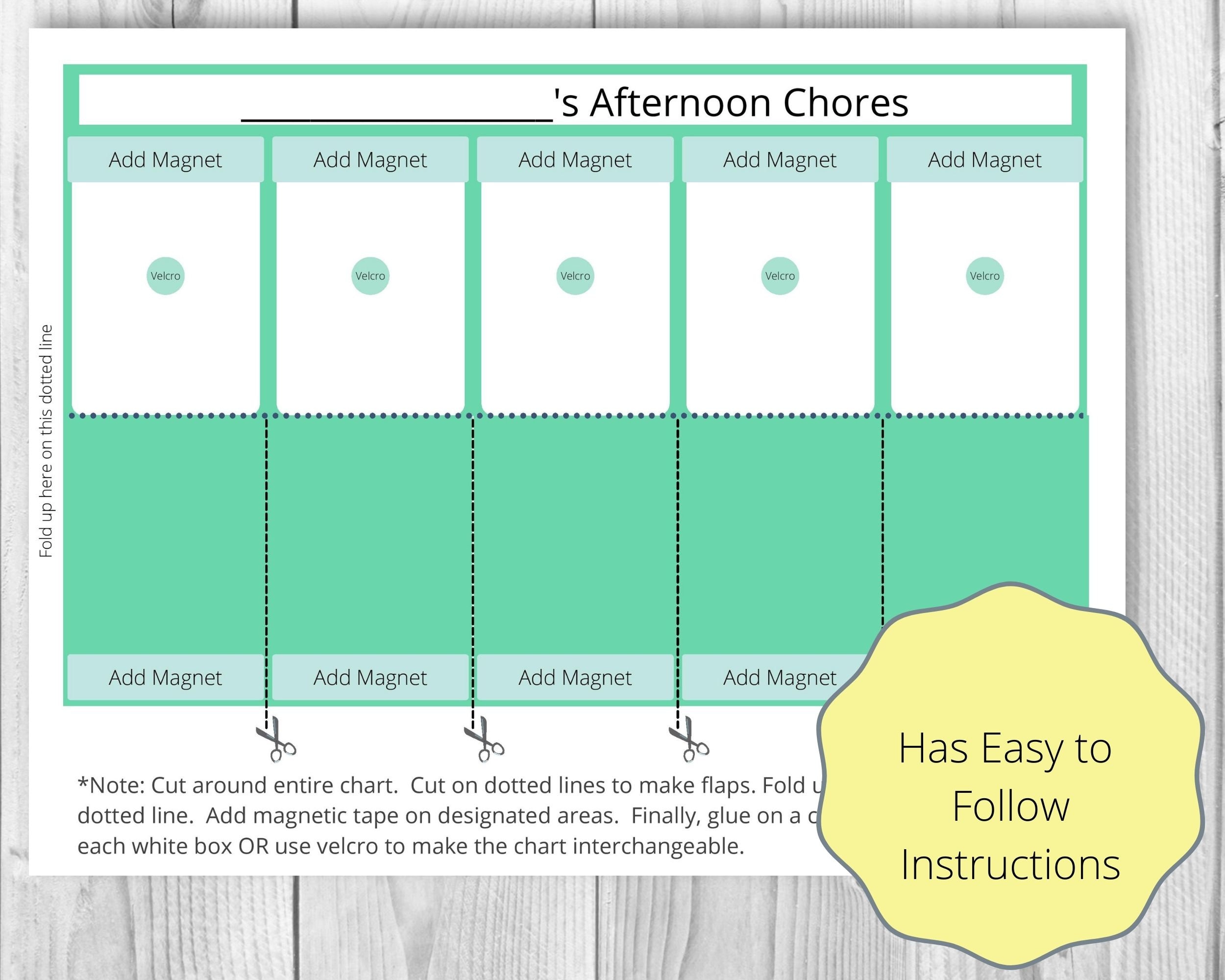 Kids Daily Responsibilities Flip Chart Printable Daily - Etsy Canada