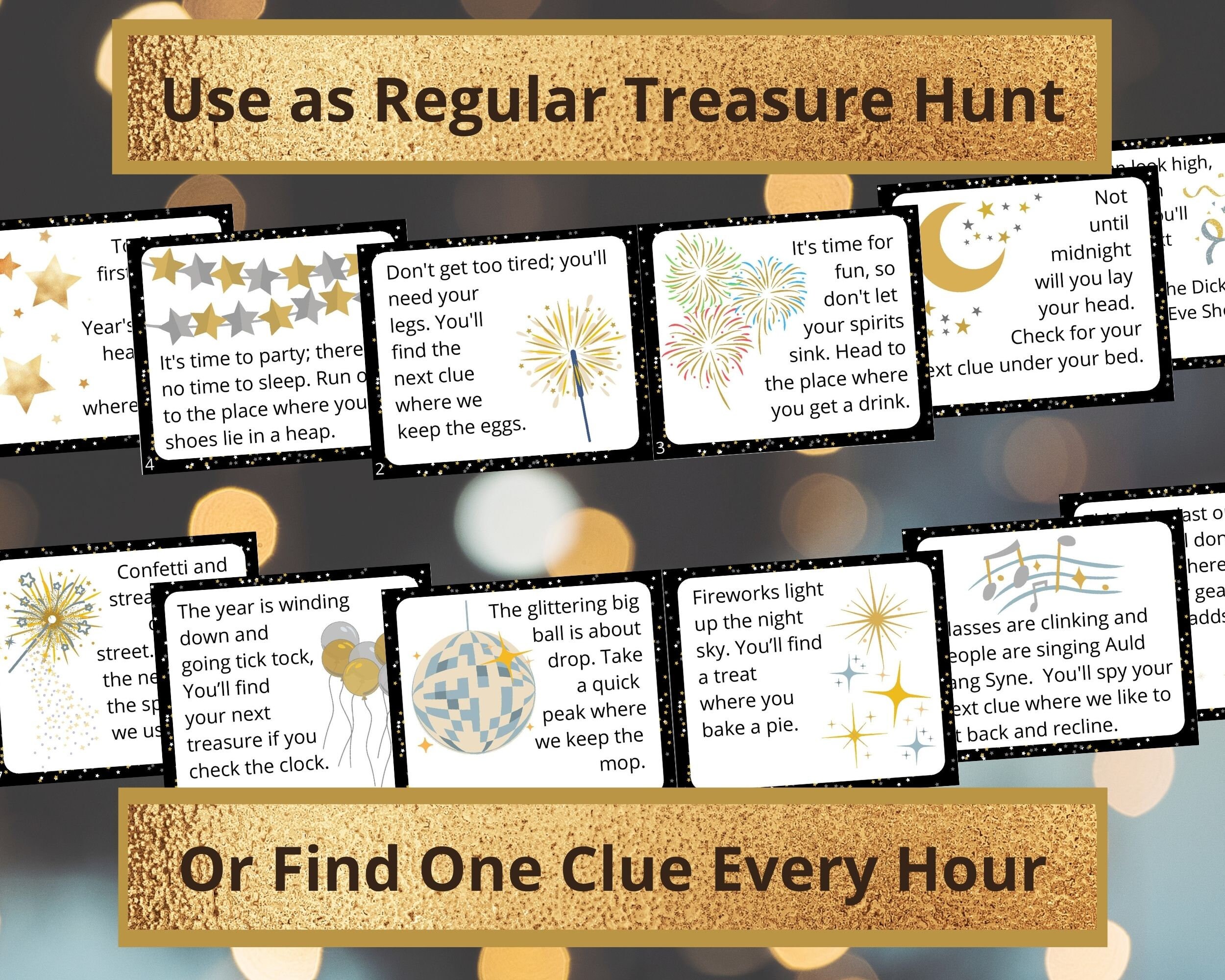 New Year's Eve Treasure Hunt / New Year's Eve Scavenger Hunt ...