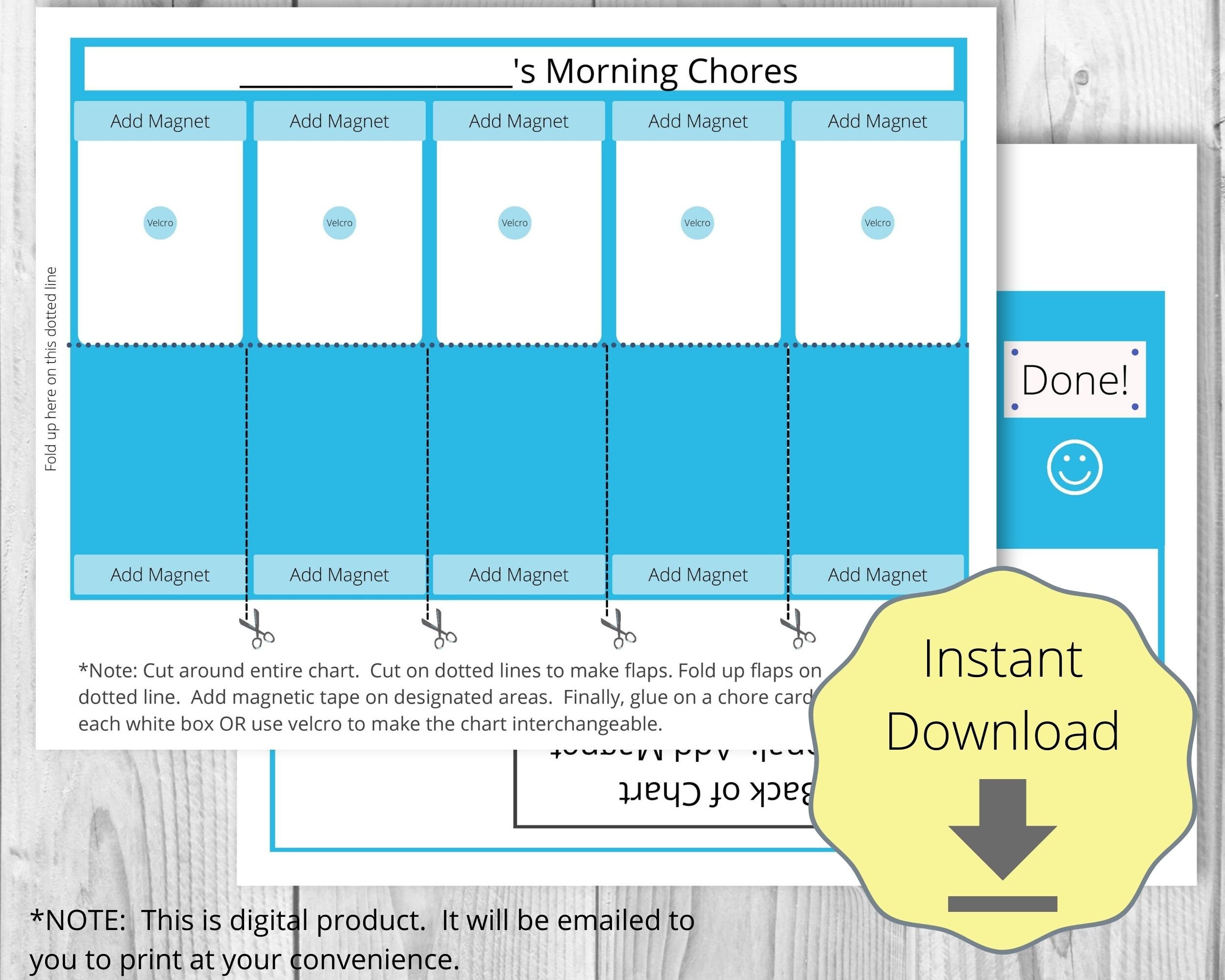Kids Daily Responsibilities Flip Chart Printable Daily - Etsy