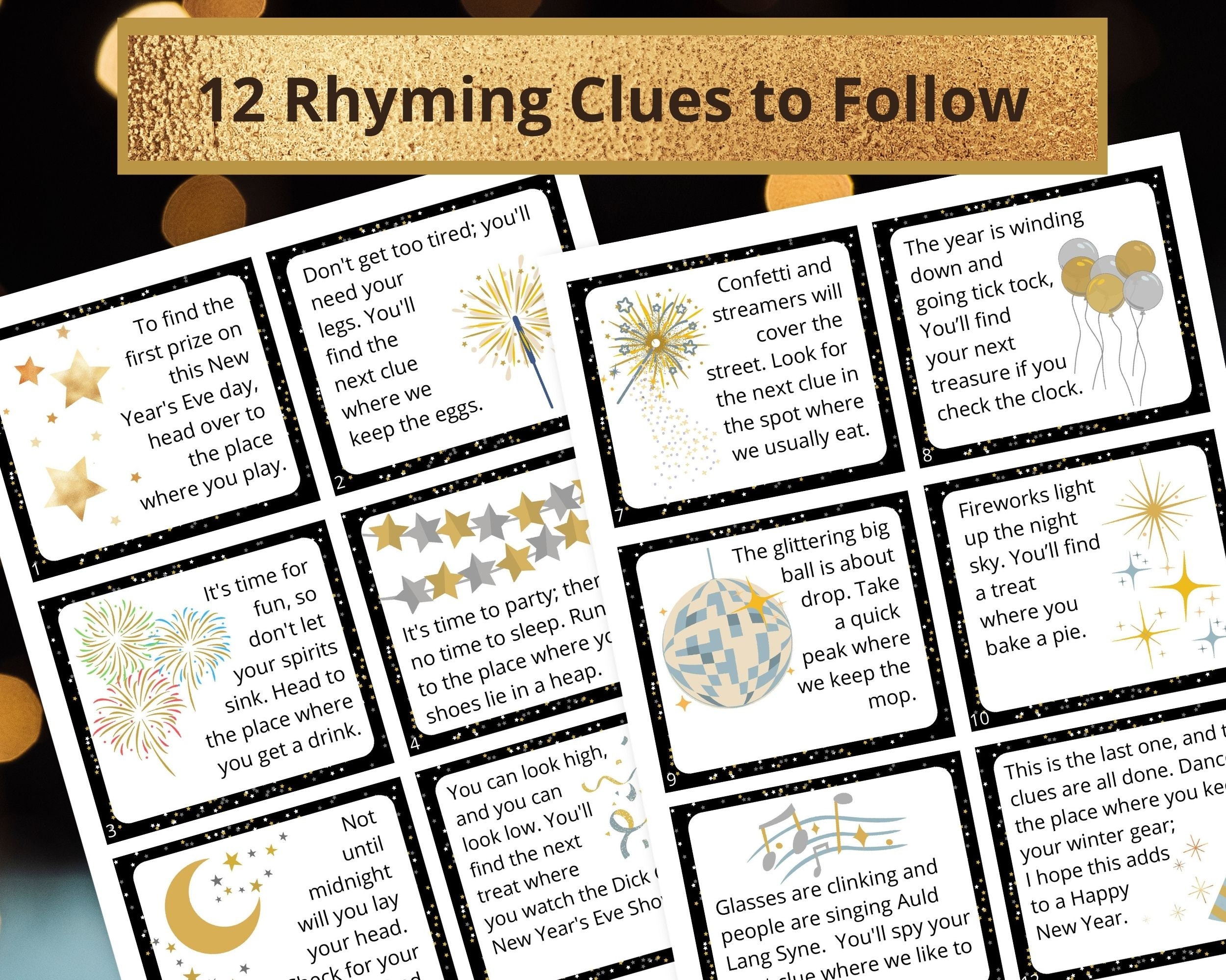 New Year's Eve Treasure Hunt / New Year's Eve Scavenger Hunt ...