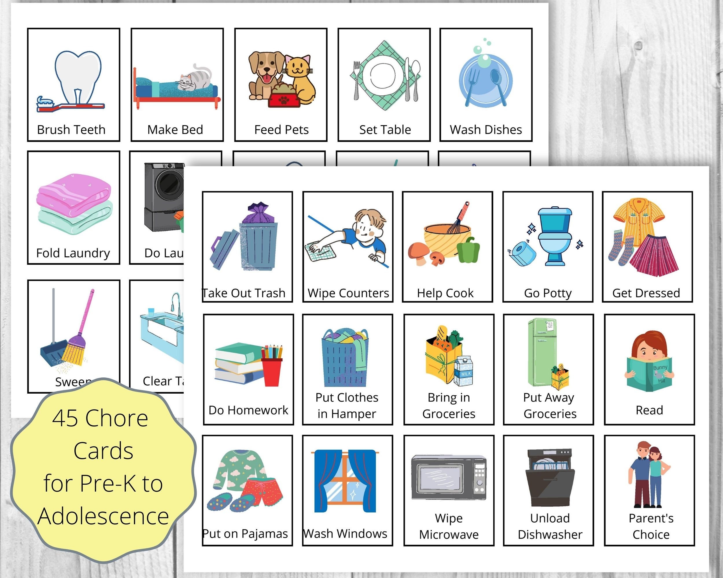 Kids Daily Responsibilities Flip Chart Printable Daily - Etsy