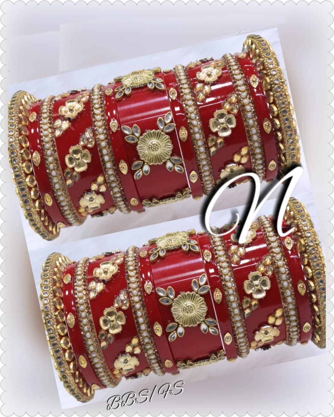 Rajwadi Style Red Bridal Chura Set, Kundan Beaded Indian Wedding ...