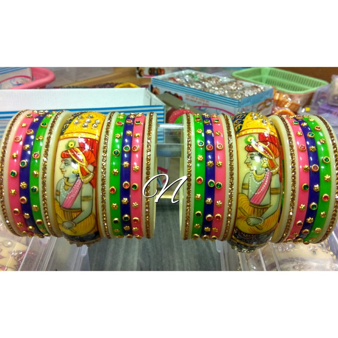 Indian Multi Color Lord Krishna Hand Painting Chura Rajwadi - Etsy