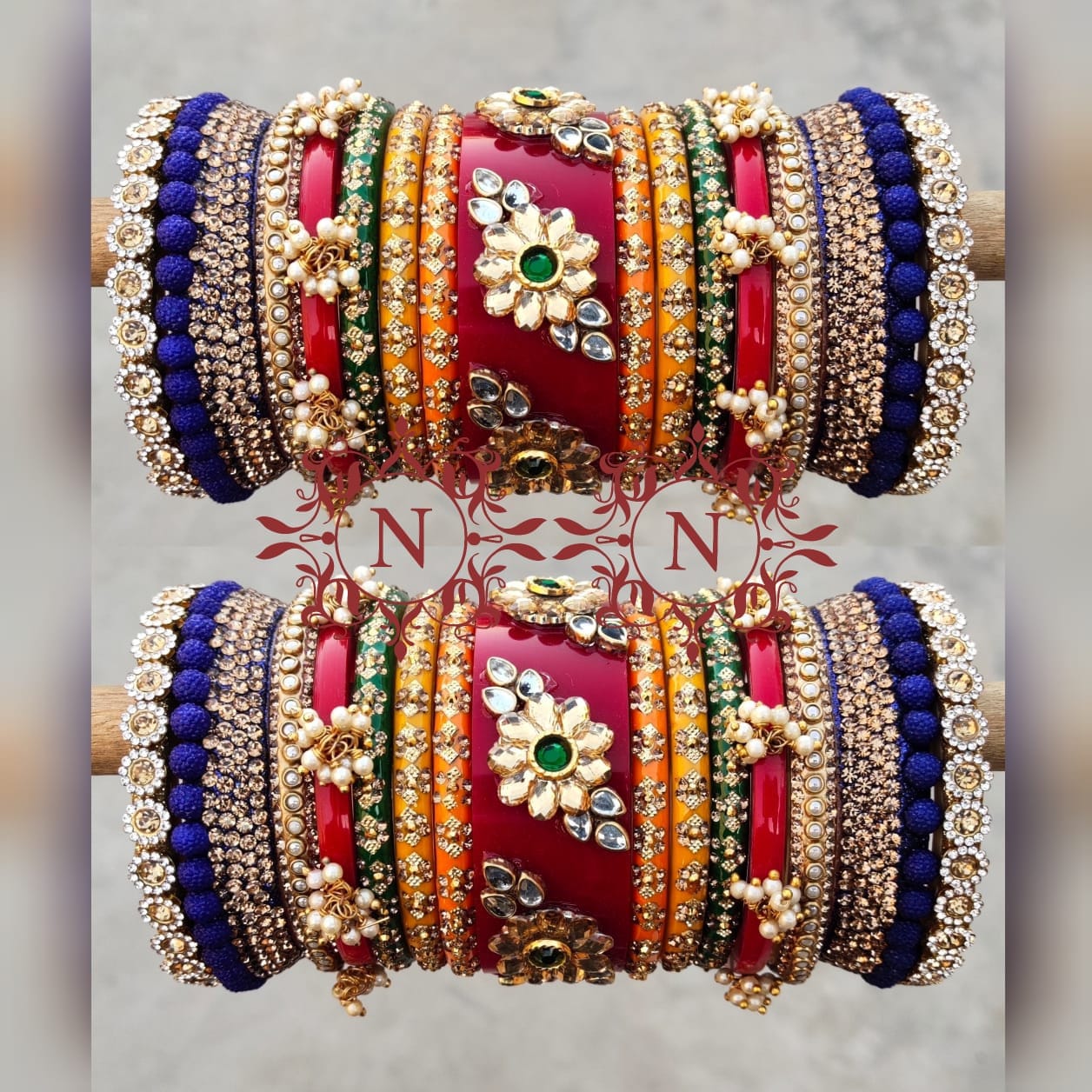 Punjabi Heavy Work Bridal Chura Set Indian Ethnic Glass | Etsy