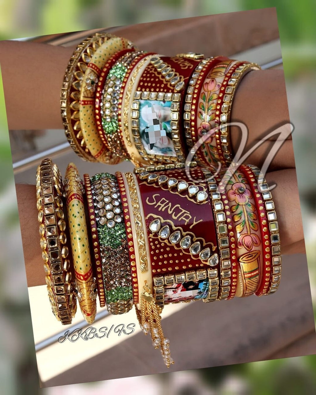 Designer Indian Wedding Glass Stone & Kundan Work Chura Set, Punjabi ...