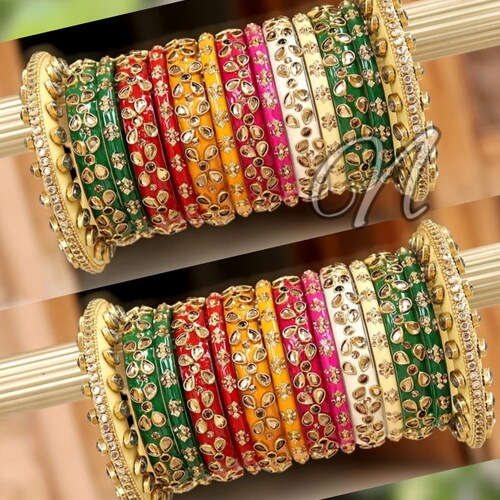 Traditional Indian Bridal Multi Color Chura Punjabi Style - Etsy
