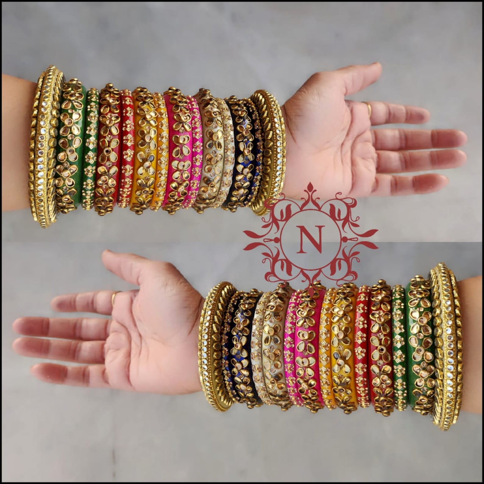 Rajwadi Style Bridal Multi Color Chuda Set Indian Wedding - Etsy