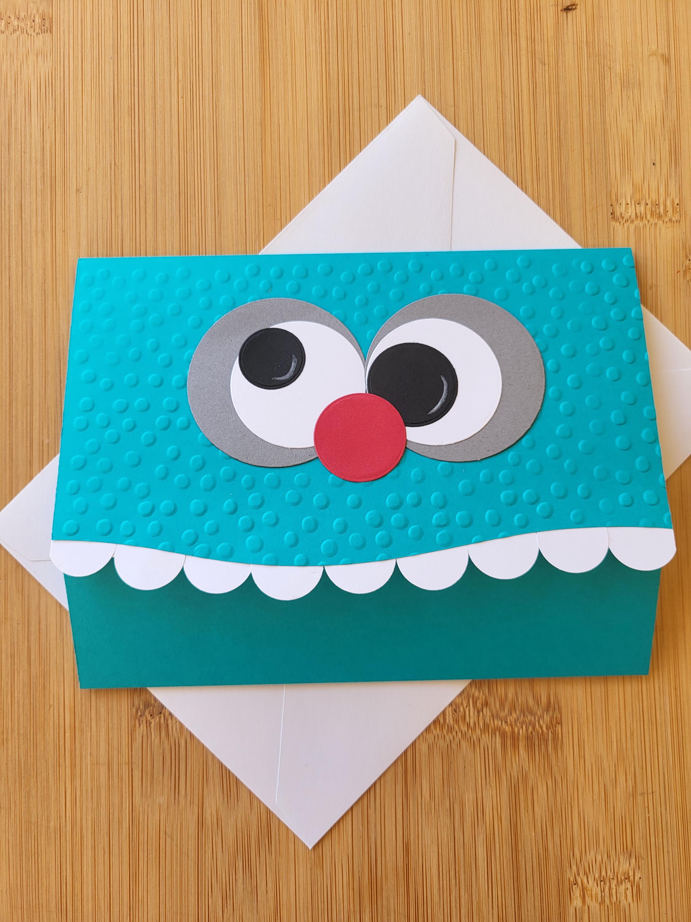 Fun Monster Blank Handmade Card for Any Occasion - Etsy
