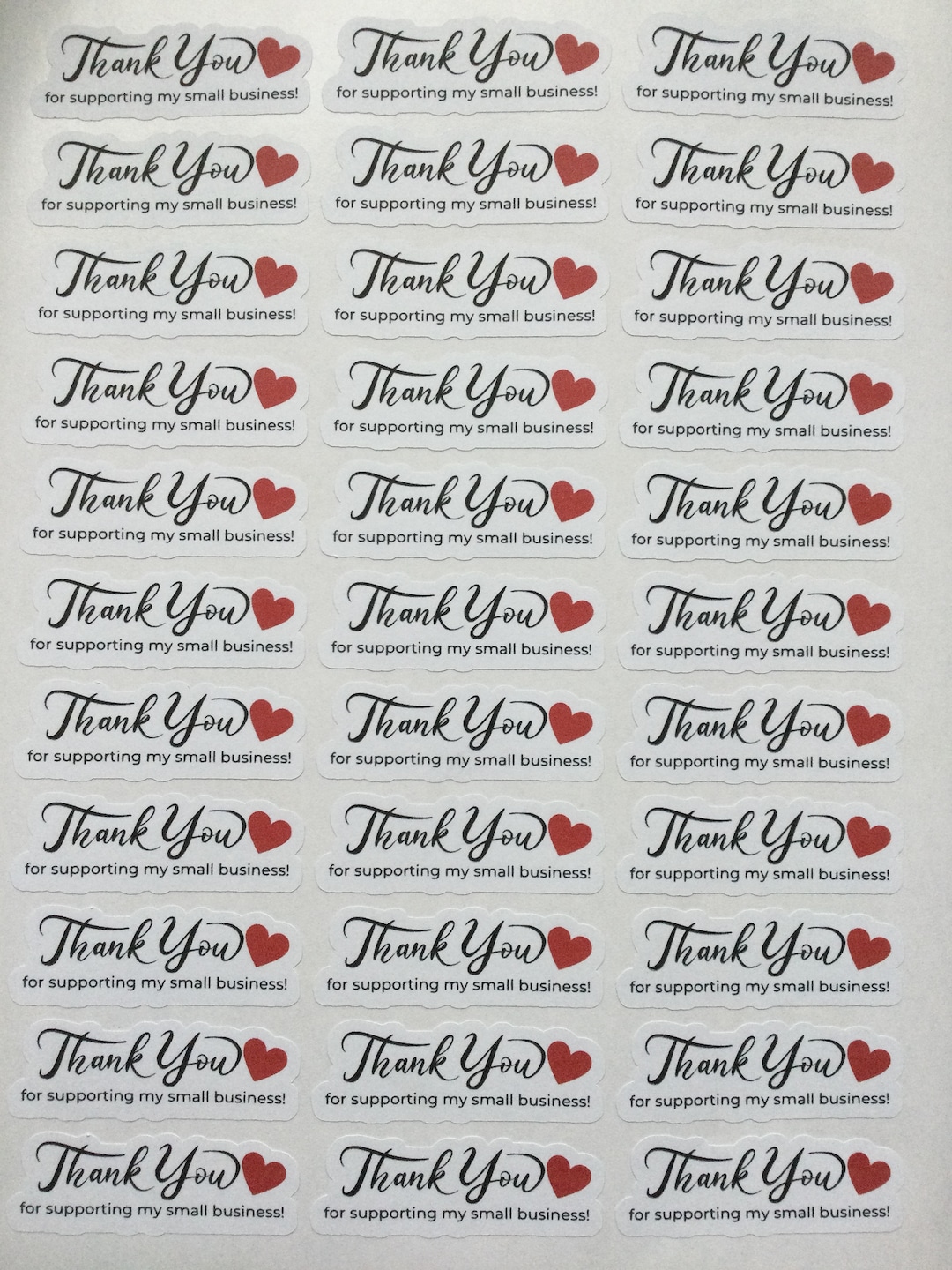 Thank You for Supporting My Small Business With Heart Matte Stickers ...