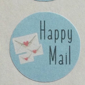 Happy Mail/small Business Matte Round Stickers Mixed Sheet or Full ...
