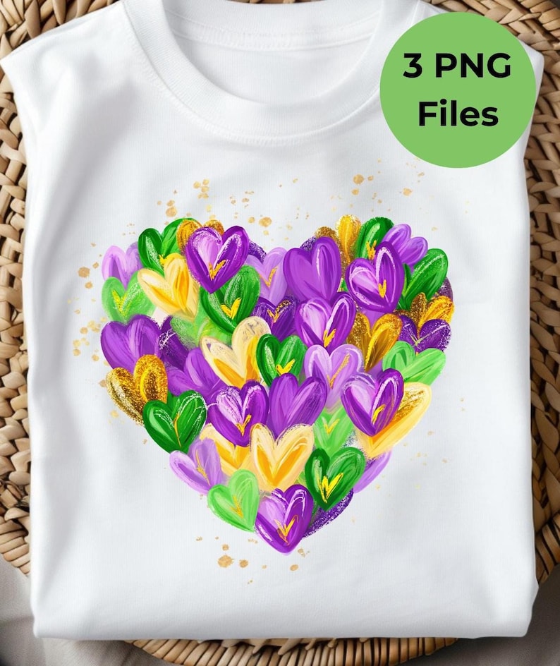 Mardi Gras Heart PNG Bundle, Glitter Brushstroke Heart PNG, Louisiana ...