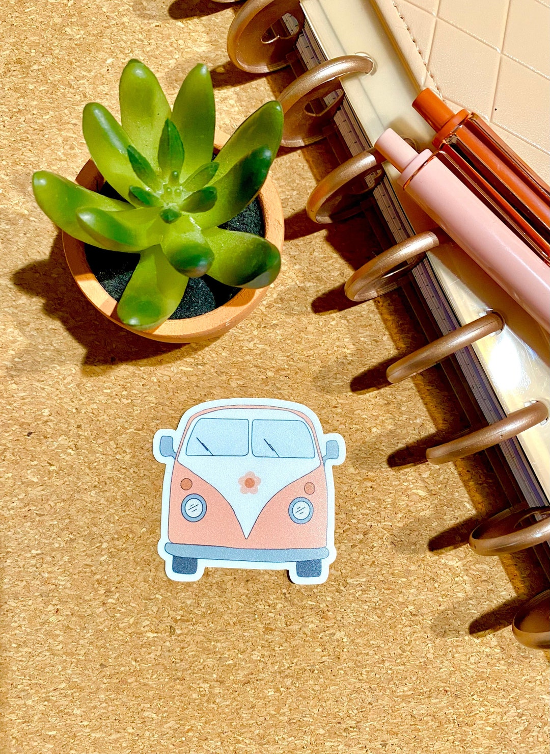 Bus Sticker, Pink Bus Sticker, Matte, Glossy, Laptop Sticker, Tumbler ...