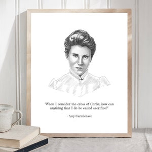 Amy Carmichael & Quote, Portrait Sketch, Art, Missionary. - Etsy