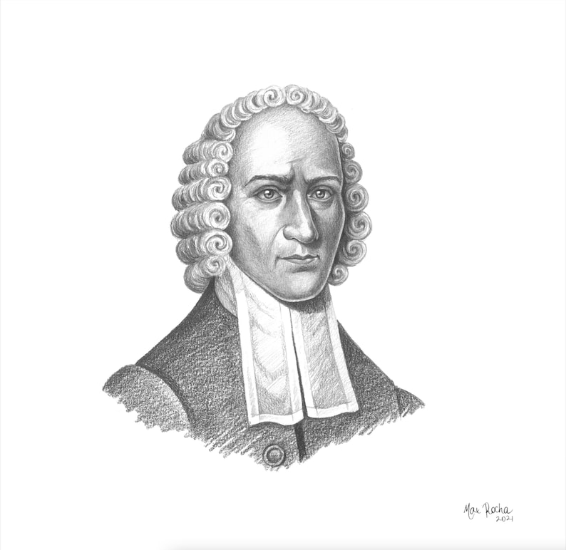 Jonathan Edwards Portrait Sketch Art Reformed Theology. - Etsy