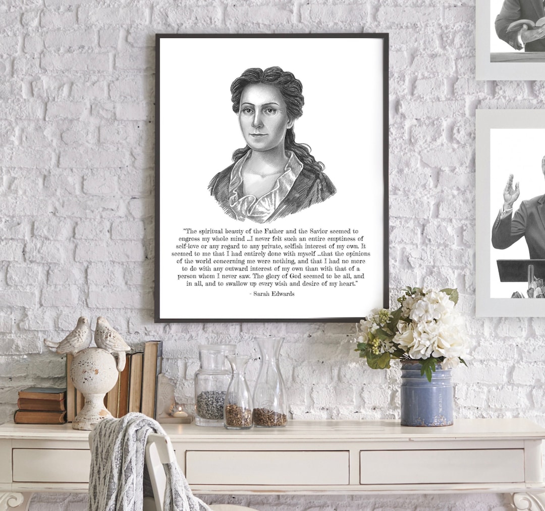 Sarah Edwards & Quote, Portrait Sketch, Art, Reformed Theology - Etsy