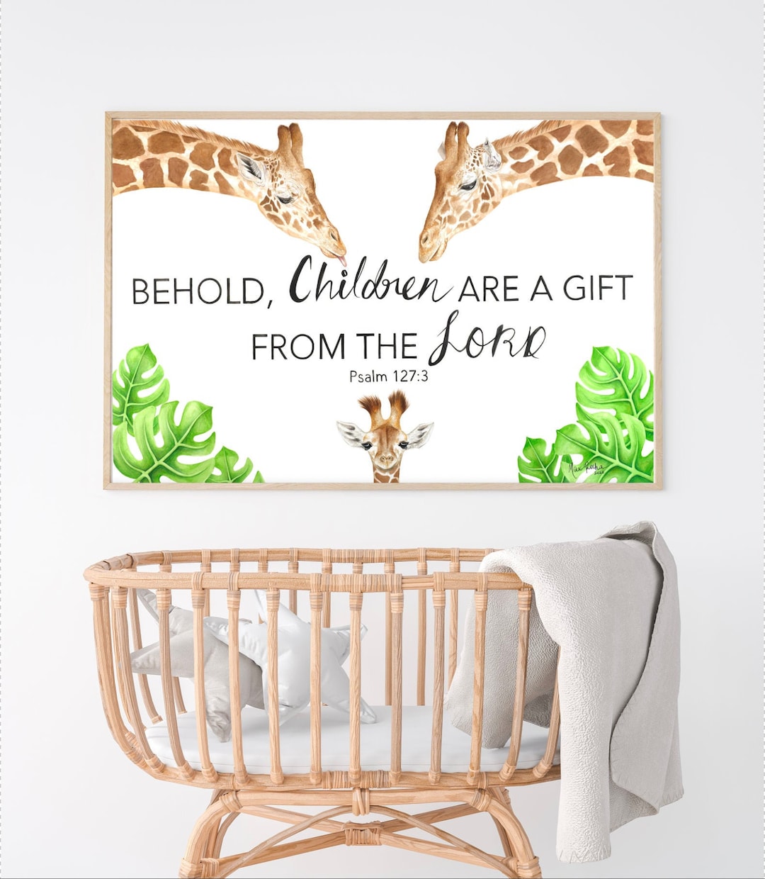 Giraffes Art, God's Gift of Children, Psalm 127, Nursery Art, Decor - Etsy