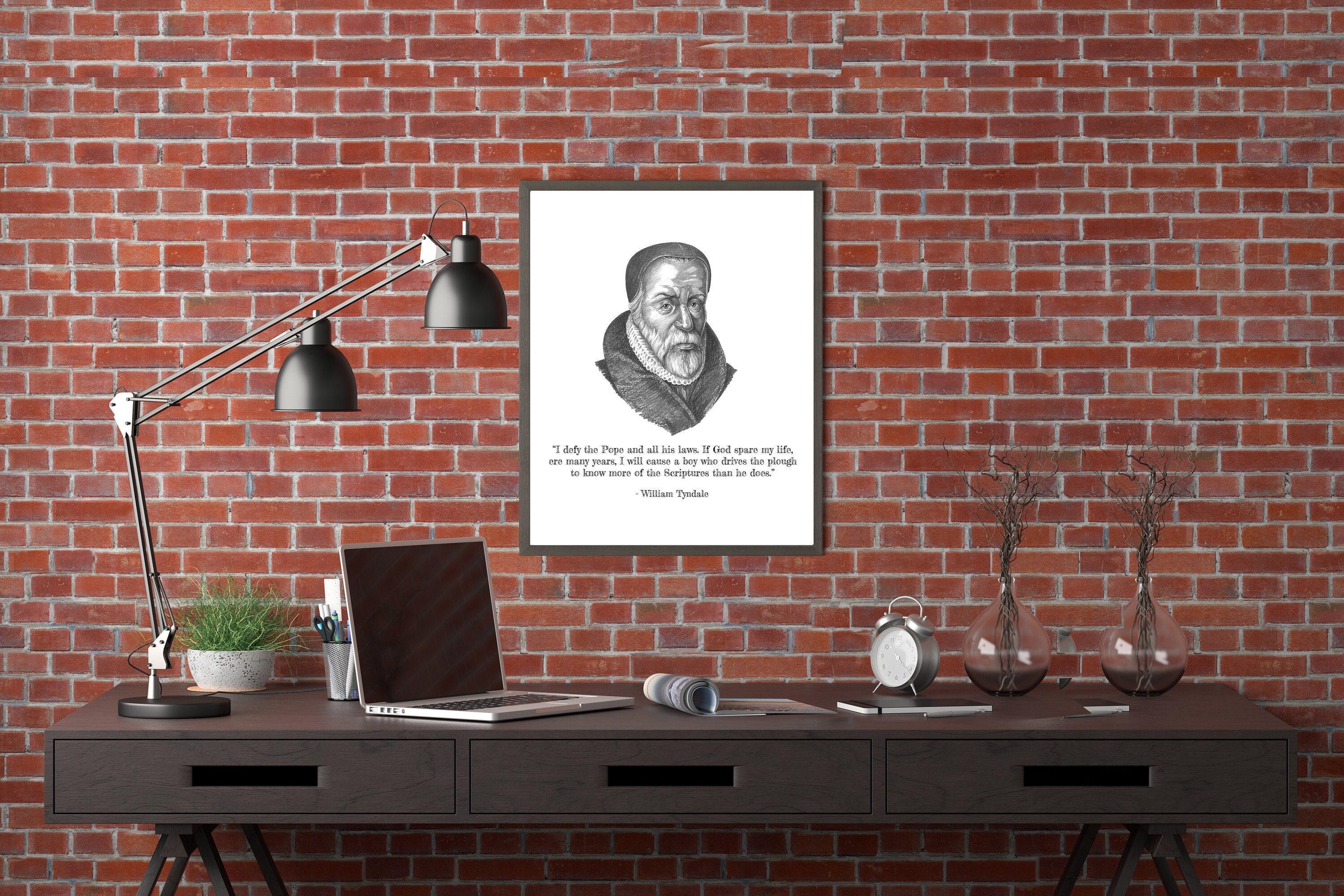 William Tyndale & Quote, Portrait Sketch, Art, Reformed Theology. - Etsy