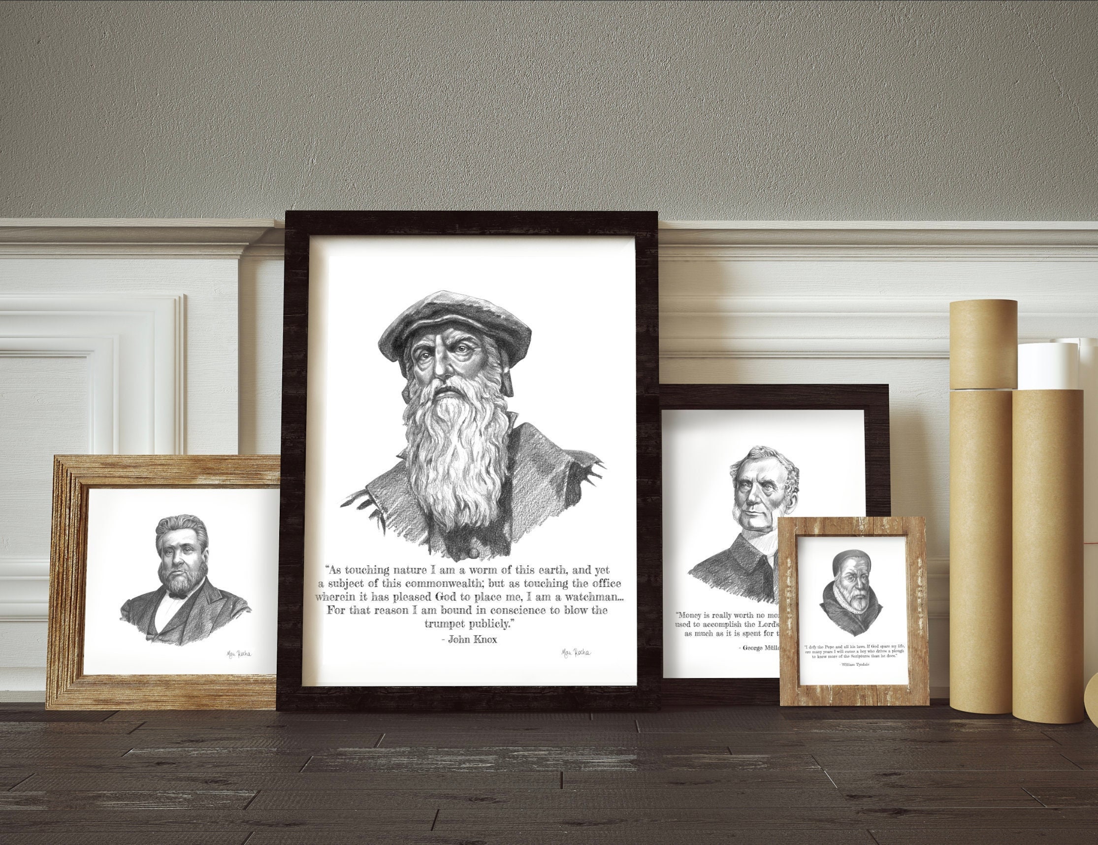 John Knox & Quote Portrait Sketch Art Reformed Theology. - Etsy