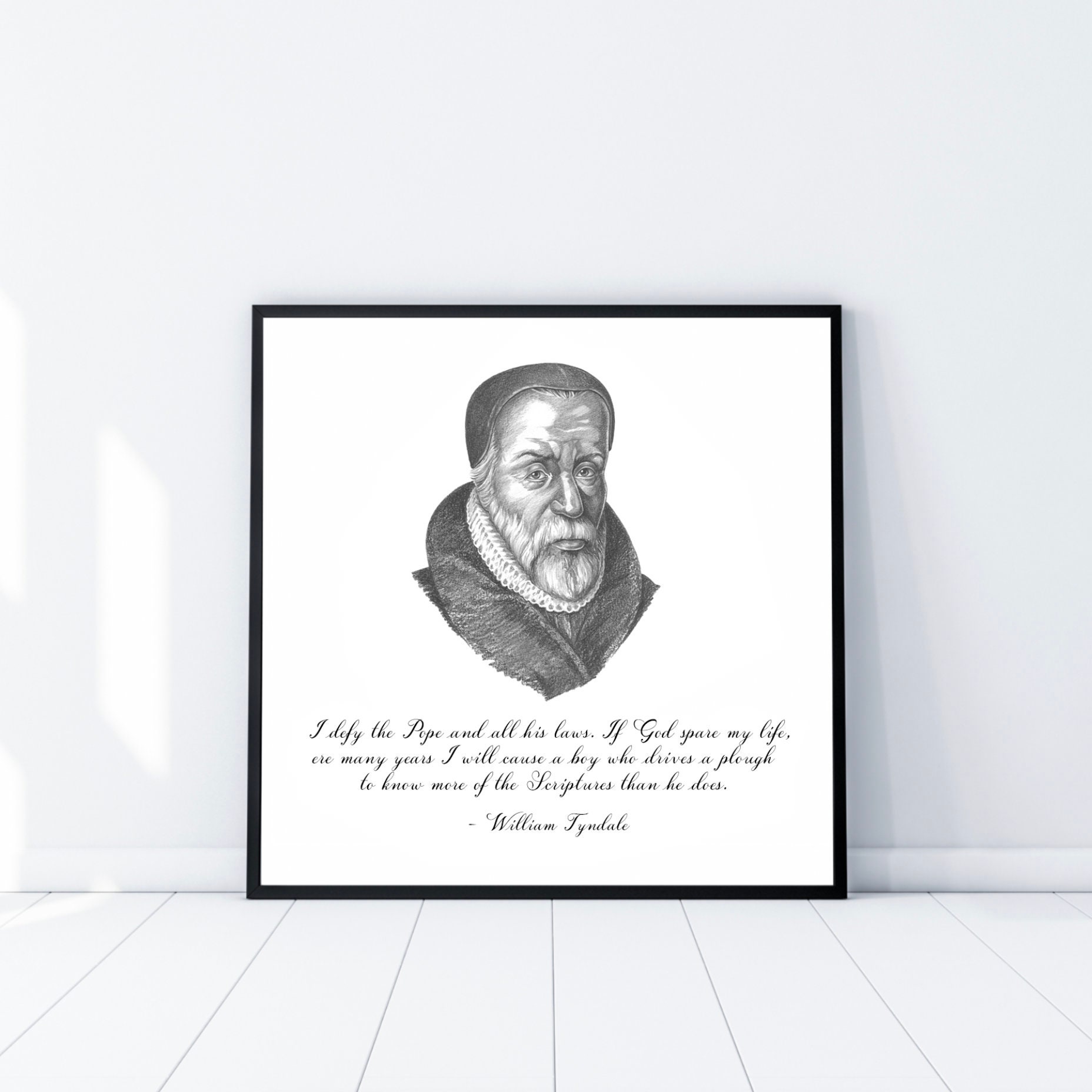 William Tyndale & Quote, Portrait Sketch, Art, Reformed Theology. - Etsy