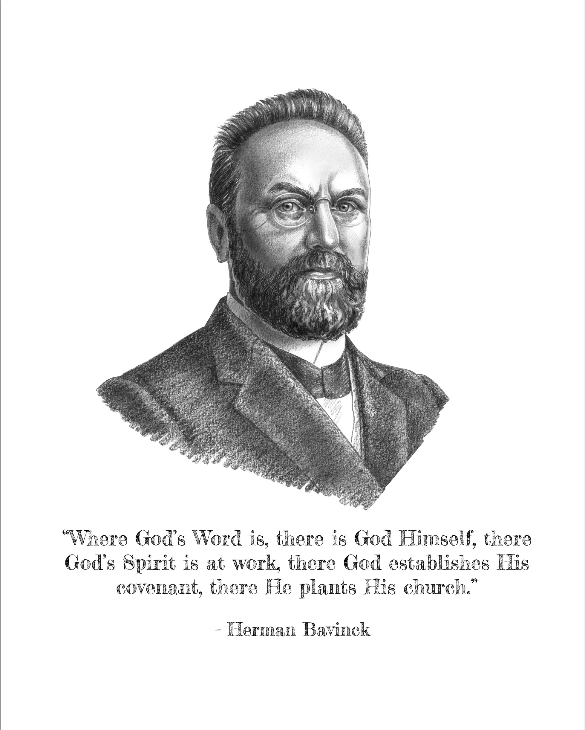 Herman Bavinck & Quote Portrait Sketch Art Reformed - Etsy