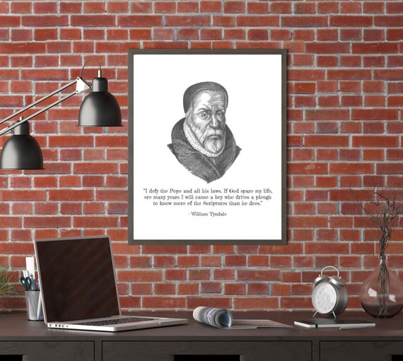 William Tyndale & Quote Portrait Sketch Art Reformed - Etsy