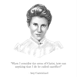 Amy Carmichael & Quote, Portrait Sketch, Art, Missionary. - Etsy