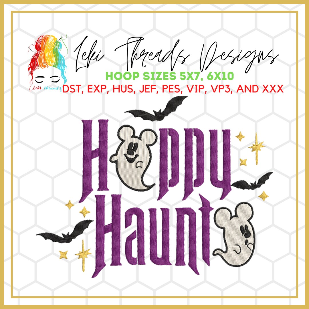 Happy Haunts Embroidery Design, Ghost Embroidery File, Halloween ...