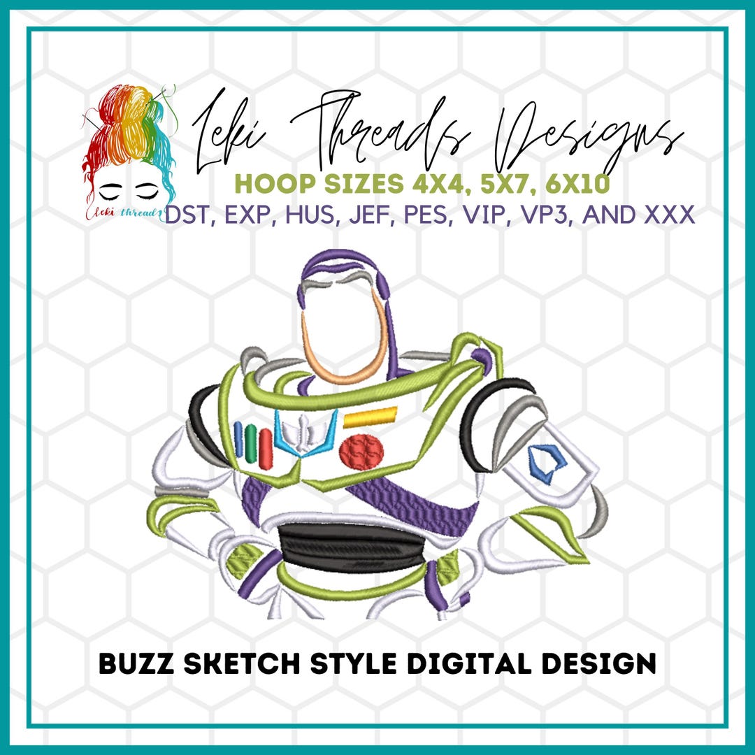 Space Ranger Embroidery Design, Toy Story Inspired Embroidery Design ...
