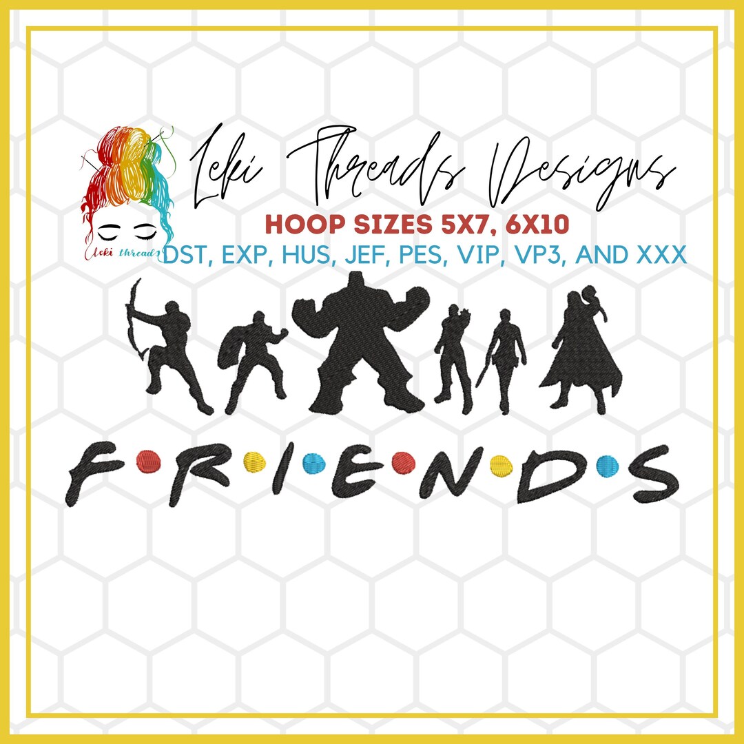 Superhero Friends Machine Embroidery Design File, Machine Embroidery ...