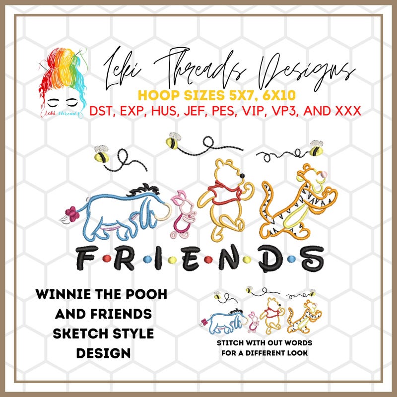 Friends Embroidery Design - Etsy