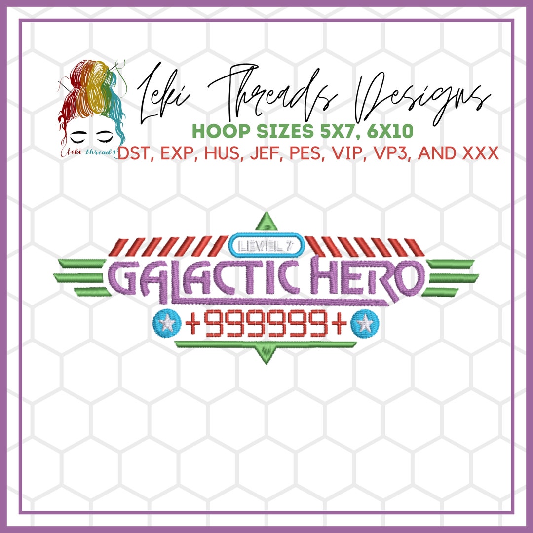 Galactic Hero Inspired Embroidery File, Machine Embroidery File, Space ...