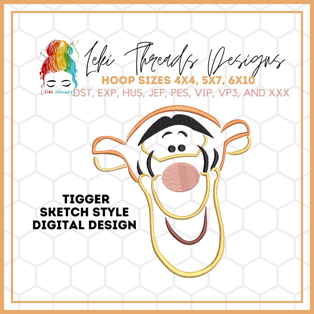 Tigger Head Embroidery Design: Winnie the Pooh Inspired (digital Design ...