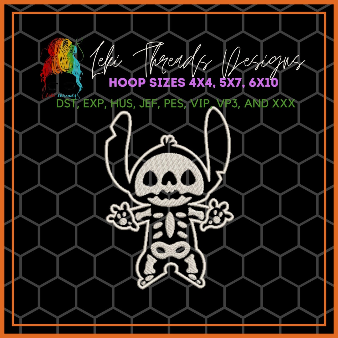 Cartoon St1tch Skeleton Embroidery Design, Machine Embroidery File, 626 ...