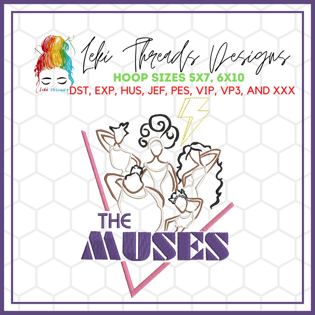 The Muses Embroidery Design, Hercules Inspired Embroidery Design ...