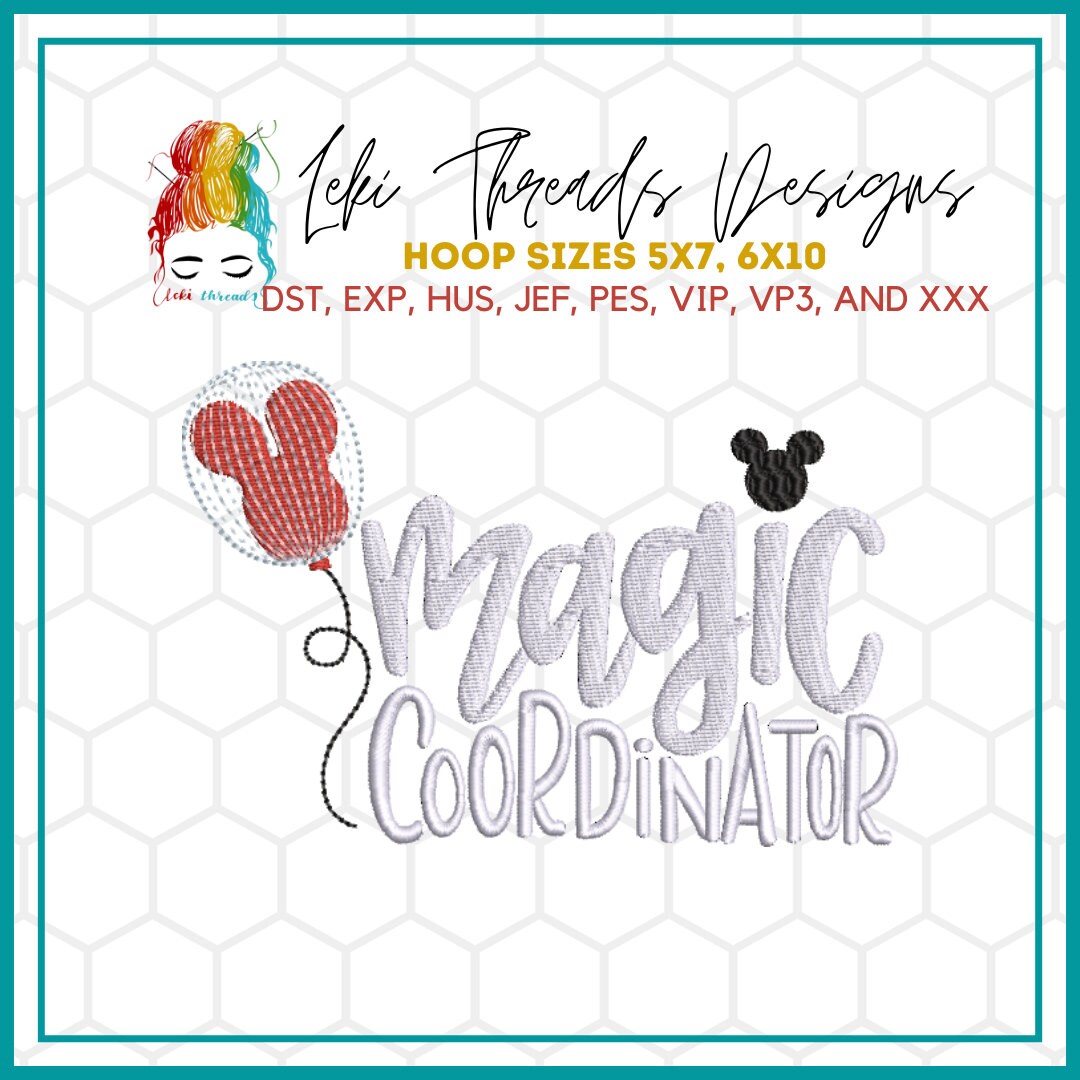 Magic Coordinator Embroidery Design: Mickey Mouse Inspired (digital ...