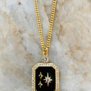 Celestial Dreamers Moon and Star Necklaces/opal Moon Necklace/opal Sunburst Necklace/enamel Star ...