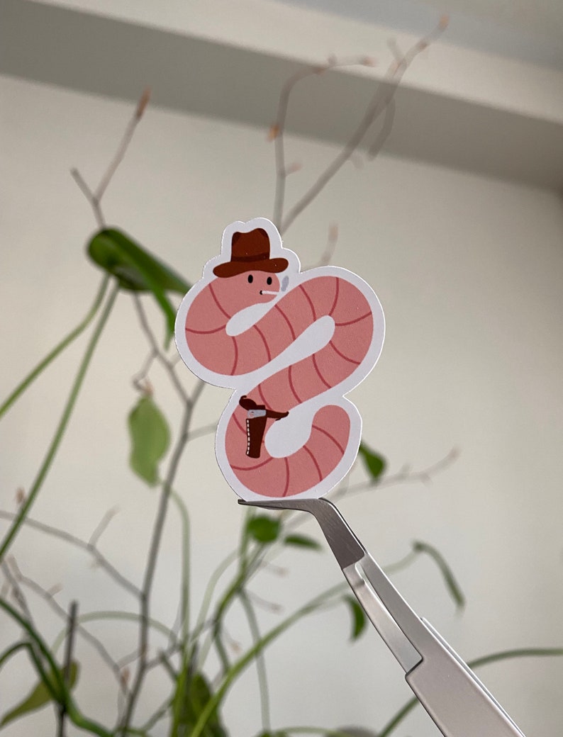Wild Wild West Worm Sticker Cowboy Wirm Cute Earthworm - Etsy