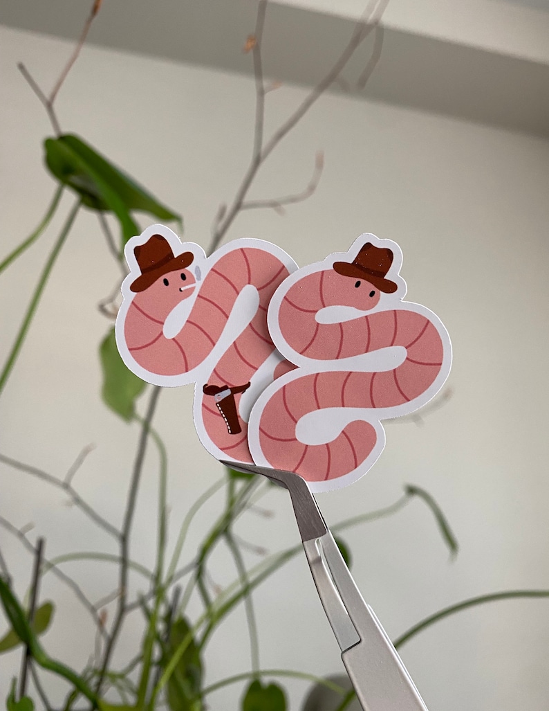 Wild Wild West Worm Sticker Cowboy Wirm Cute Earthworm - Etsy
