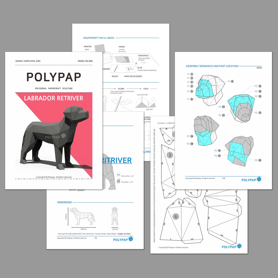 Labrador Retriever Dog Paper Craft 3D Low Polygonal Paper - Etsy