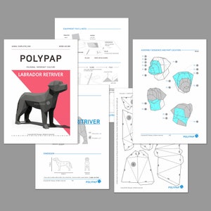 Labrador Retriever Dog Paper Craft, 3D Low Polygonal Paper Sculpture ...