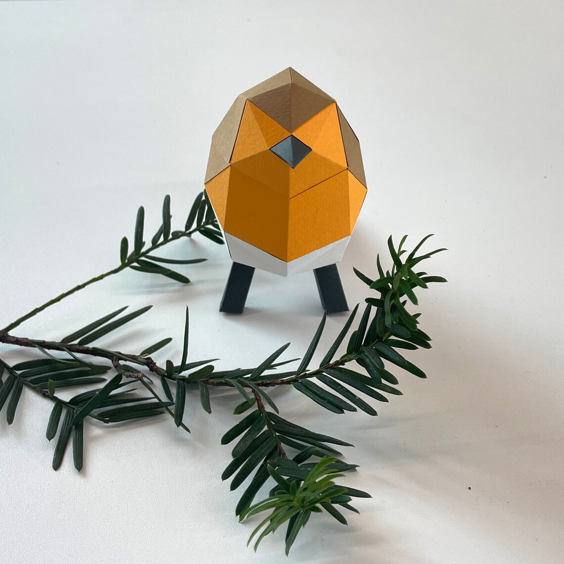 European Robin Bird Paper Craft3d Low Polygonal Paper - Etsy