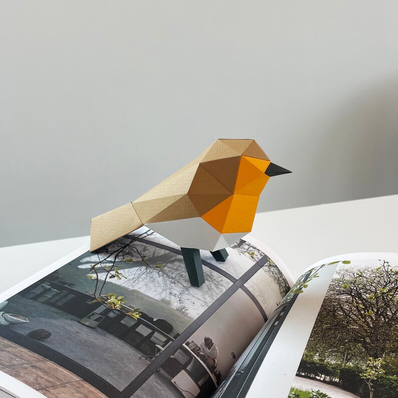 European Robin Bird Paper Craft3d Low Polygonal Paper - Etsy